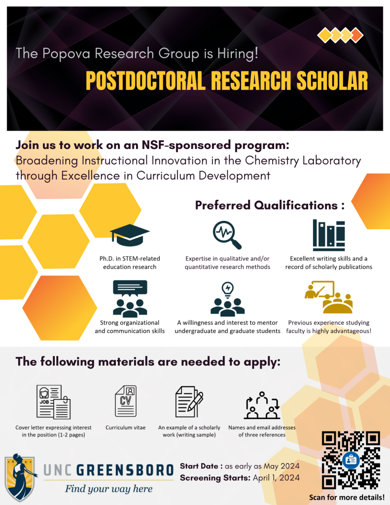 We are hiring a postdoctoral researcher! | Chemistry & Biochemistry
